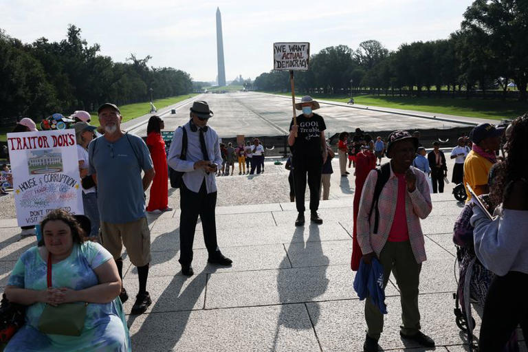 Thousands march in Washington as leaders warn of voting and civil ...