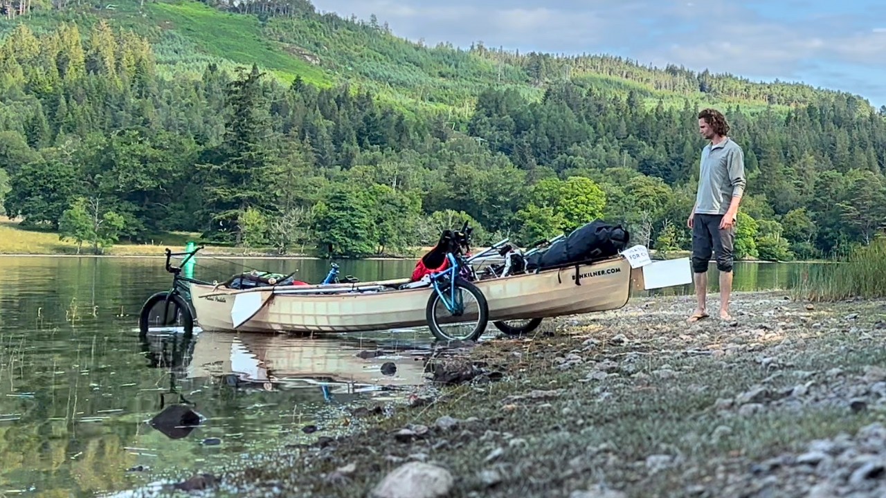 Amphibious canoe across Scotland
