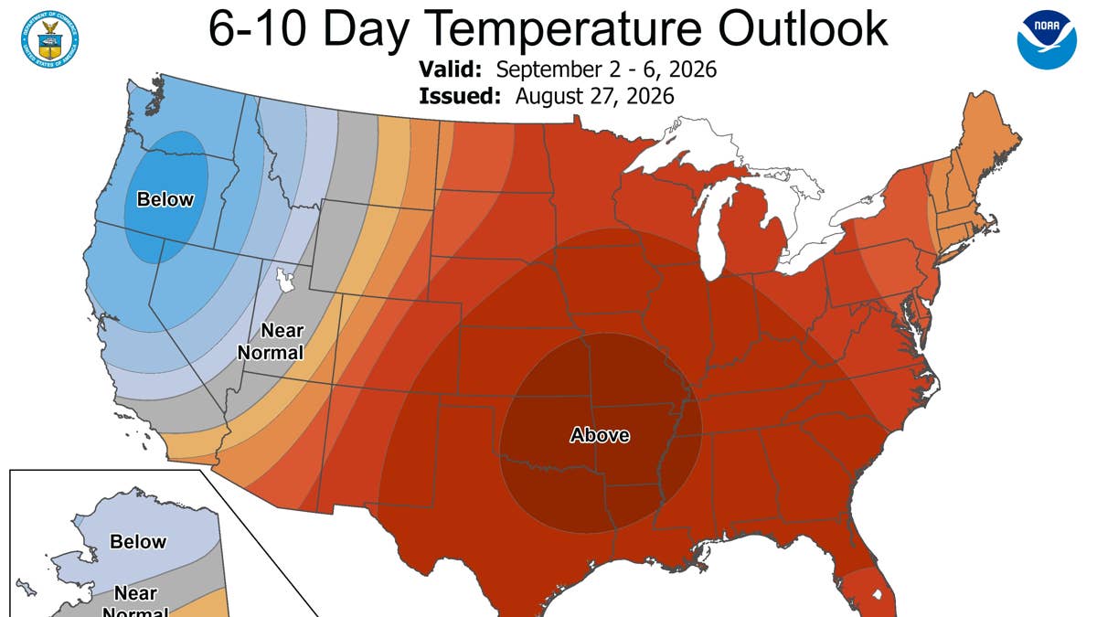 NOAA map shows states bracing for 110-degree heat as September begins