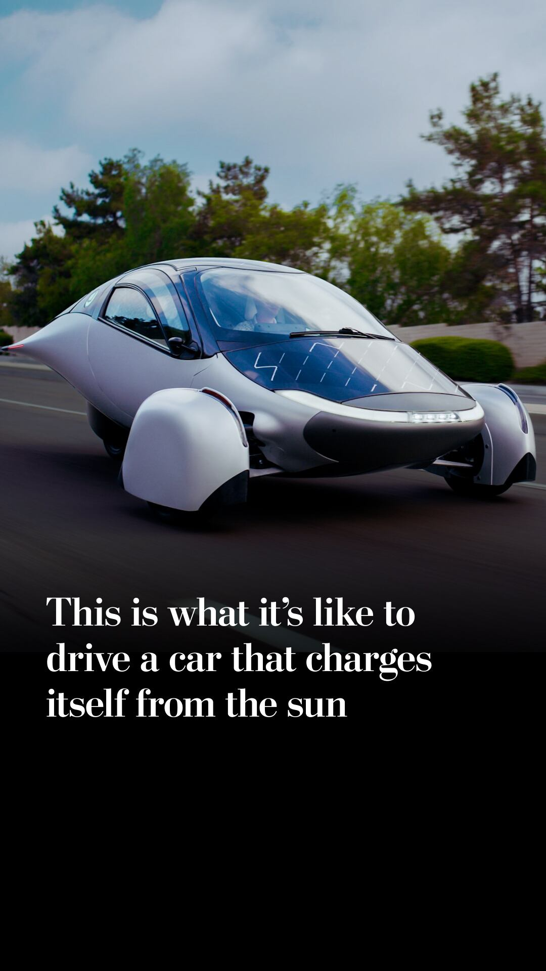 This is what it’s like to drive a car that charges itself from the sun