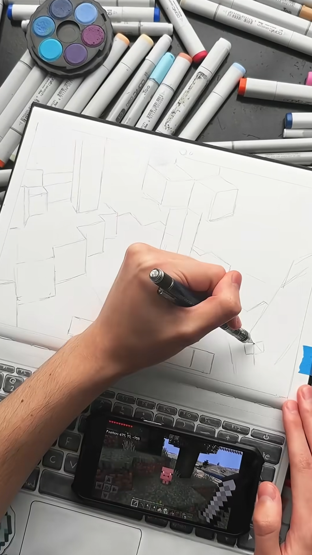Transform your sketchbook into a realistic video game screen