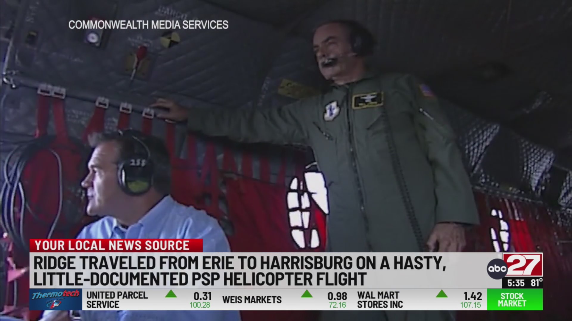 Pennsylvania Governor Tom Ridge travelled from Erie to Harrisburg on ...