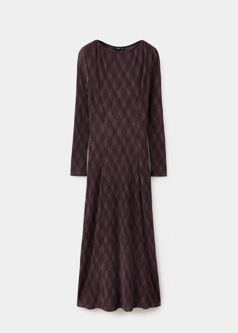 Burgundy Is Still Trending And Mangos £2999 Checked Midi Dress Will