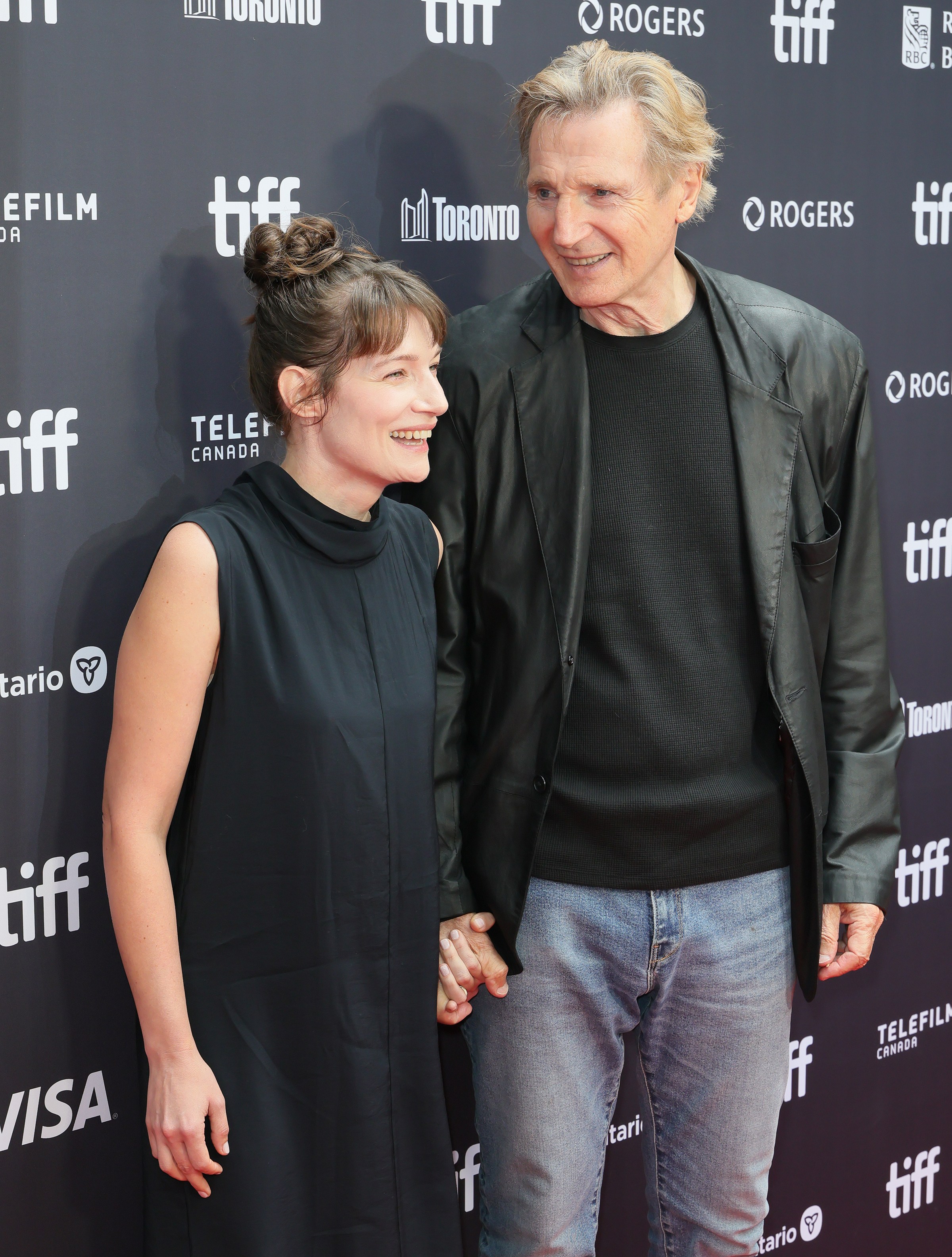 Liam Neeson 74 Holds Hands With Costar Stella Stocker On Toronto