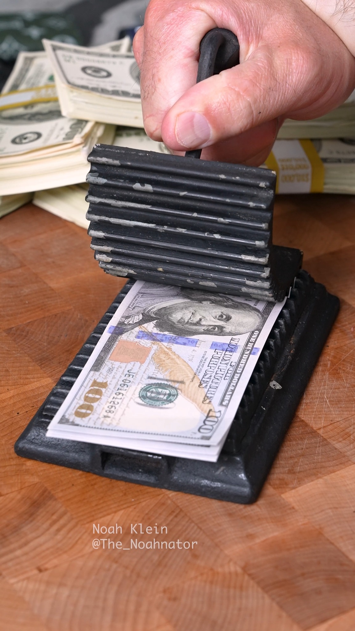 US money vs hand press ASMR