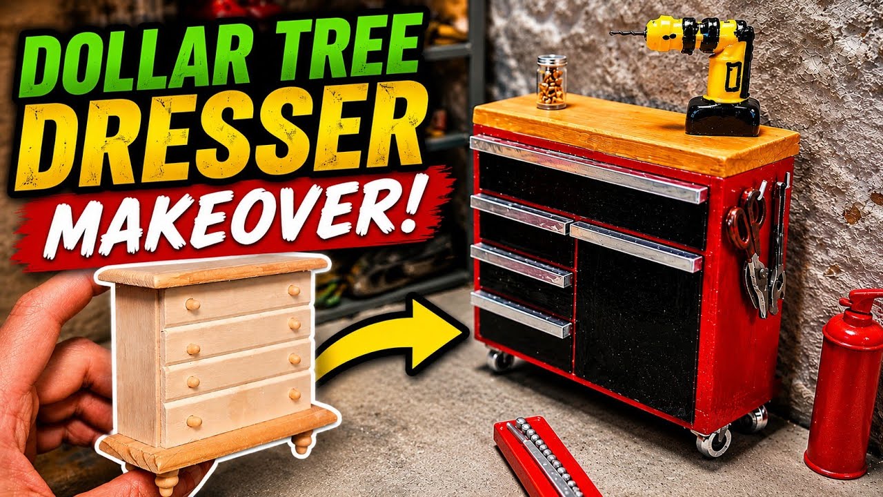 Easy Dollar Tree dollhouse miniature makeover DIY