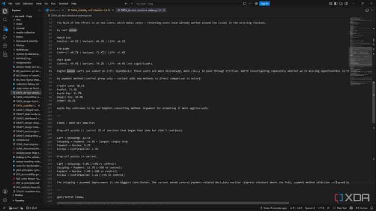 VS Code is the best writing app I've used, and I've not written a line ...