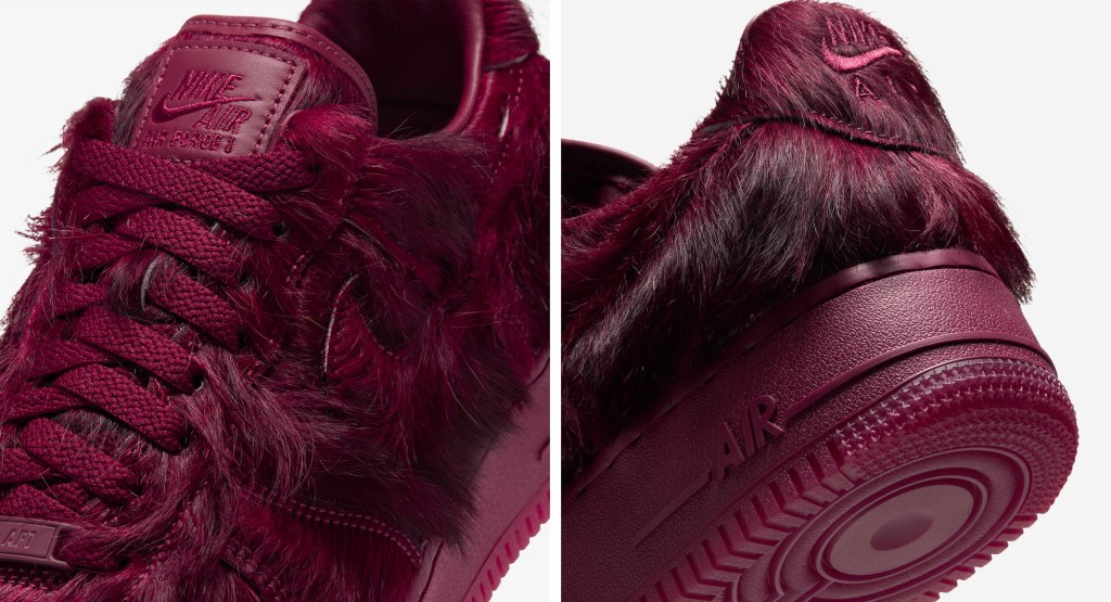 Nike's super fuzzy pony hair Air Force 1 low to return in deep red