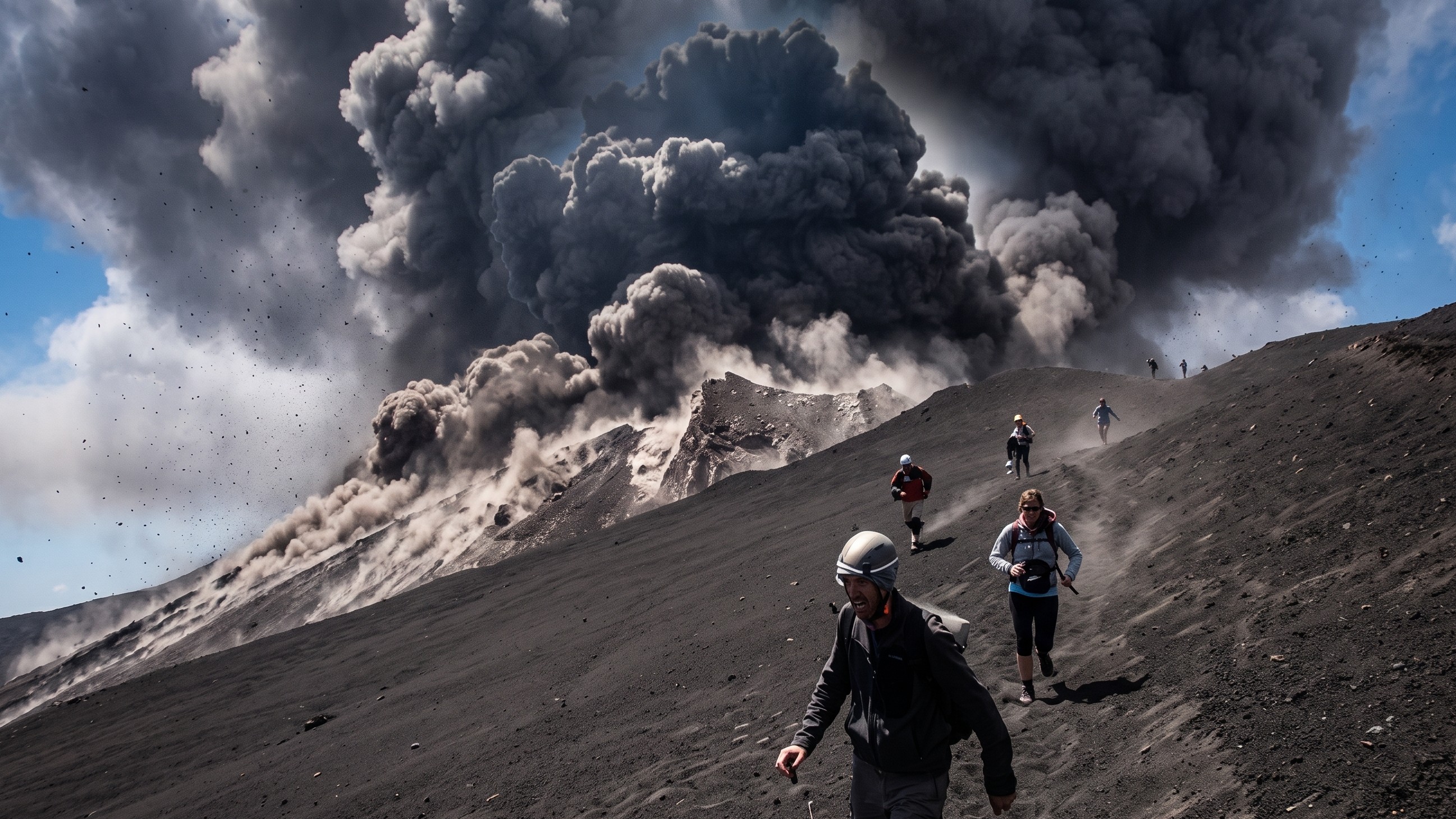 Cameras captured Mount Etna’s summit collapsing as tourists ran from a ...