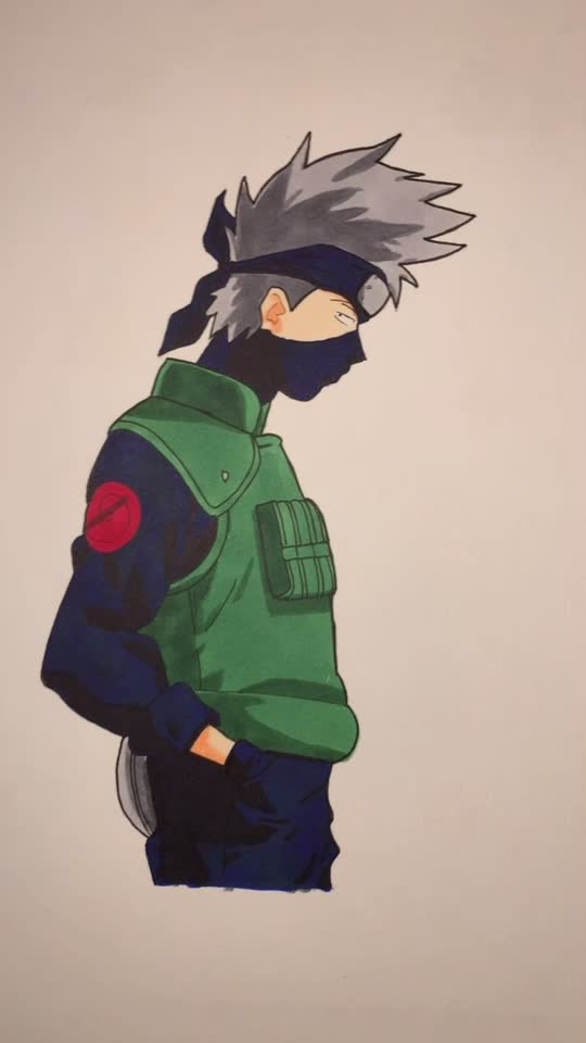 Bringing Kakashi fan art from sketch to finished artwork