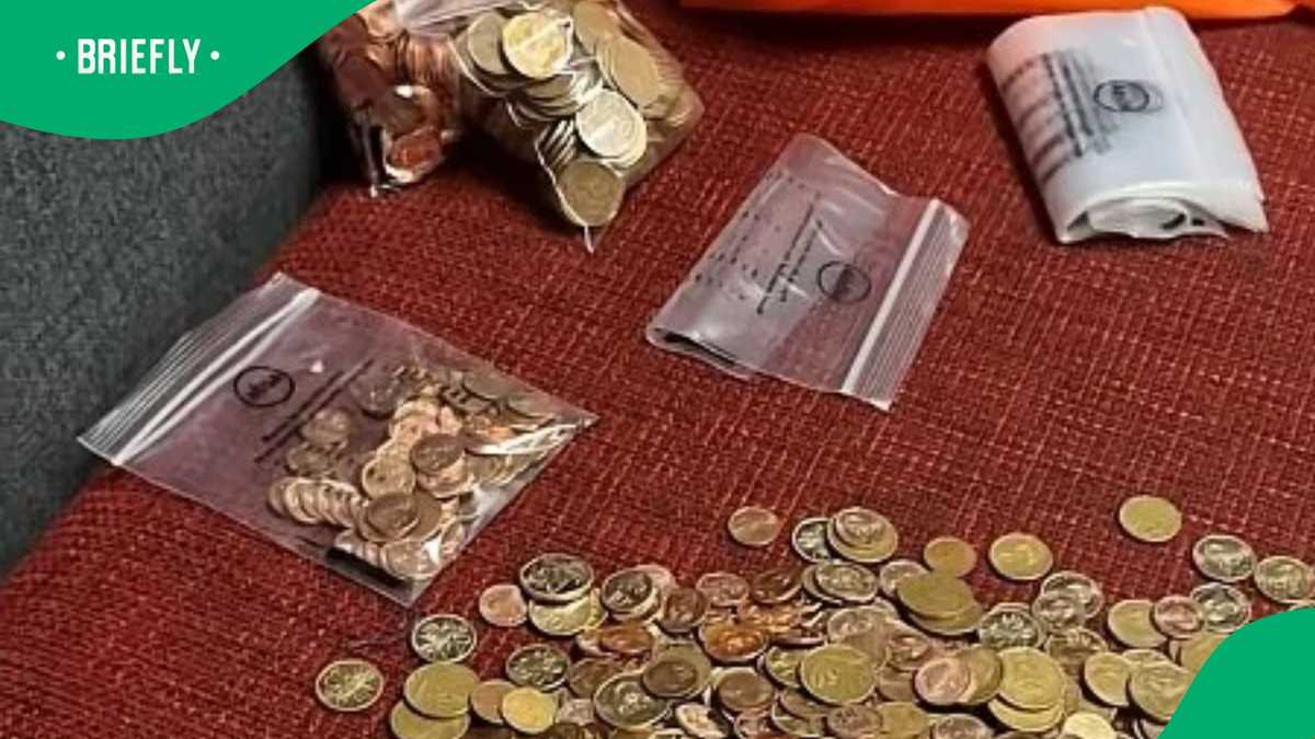 South African woman cashes in loose change at ABSA
