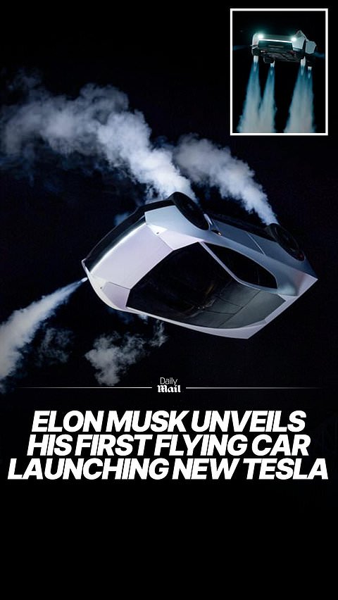 Elon Musk unveils first flying car launching the Tesla Roadster