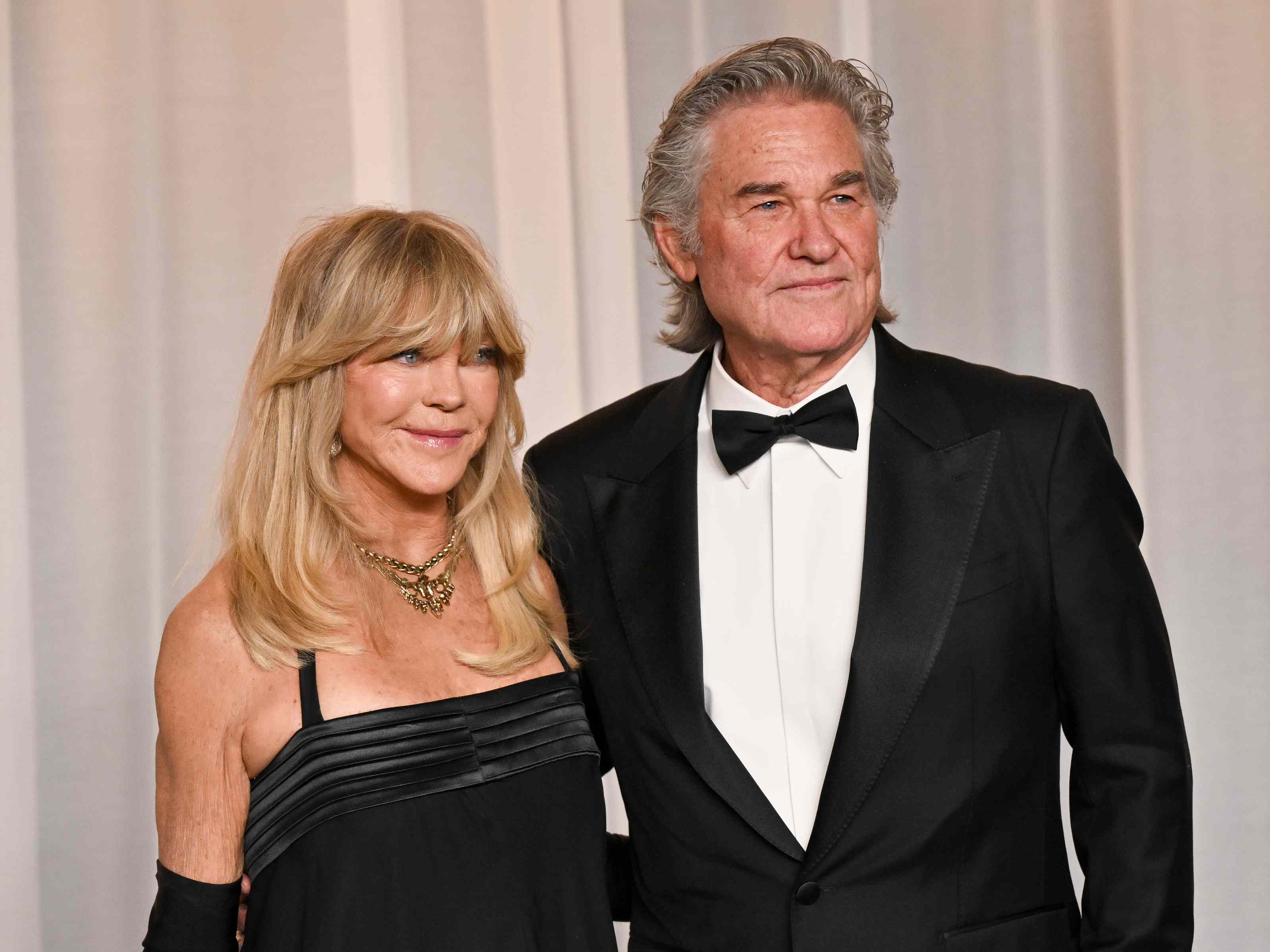 Goldie Hawn, 80, pairs her slinky black slip dress with an unexpected ...