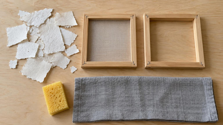 Turn paper scraps into handmade paper for cards and gift tags