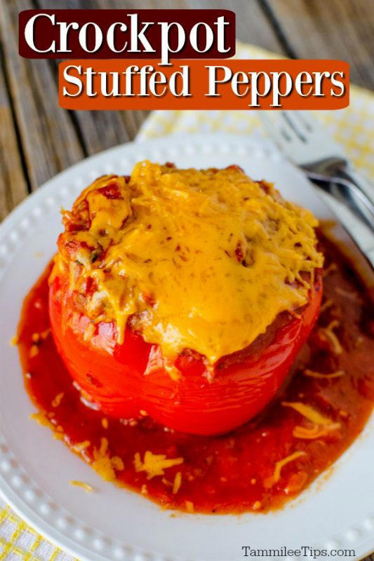 Crockpot Stuffed Peppers Recipe with Cheese