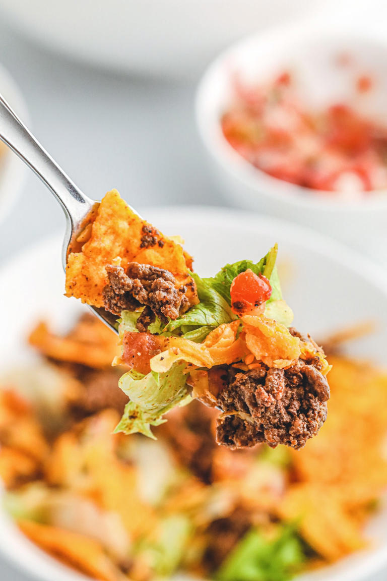 Doritos taco salad with ranch dressing