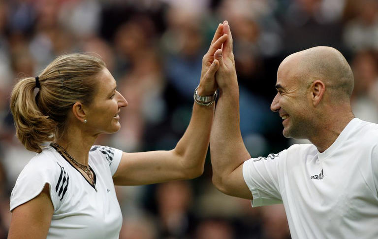 Andre Agassi and 'unicorn' wife Steffi Graf look so in love in rare PDA ...