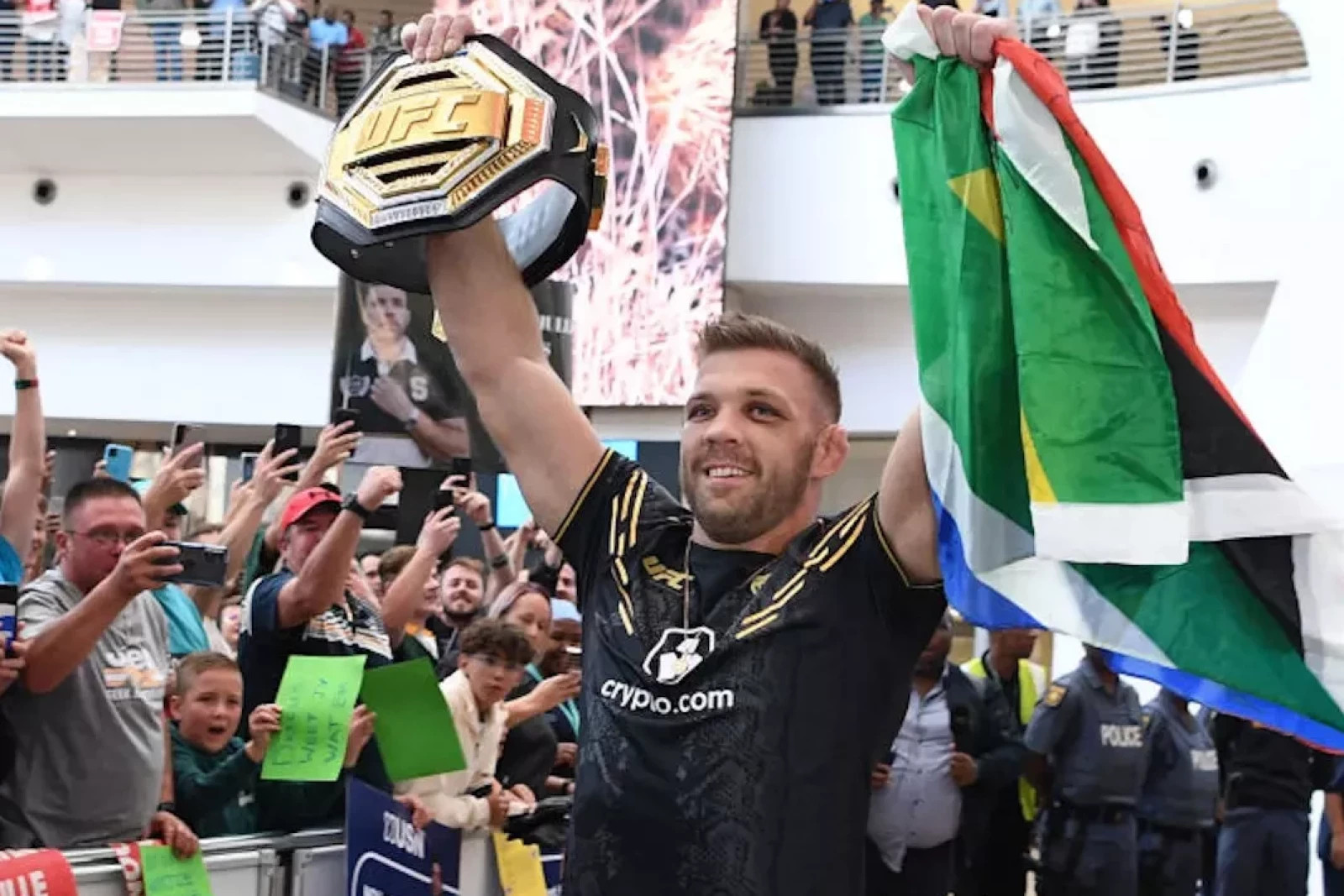 World champion Dricus du Plessis receives hero’s welcome