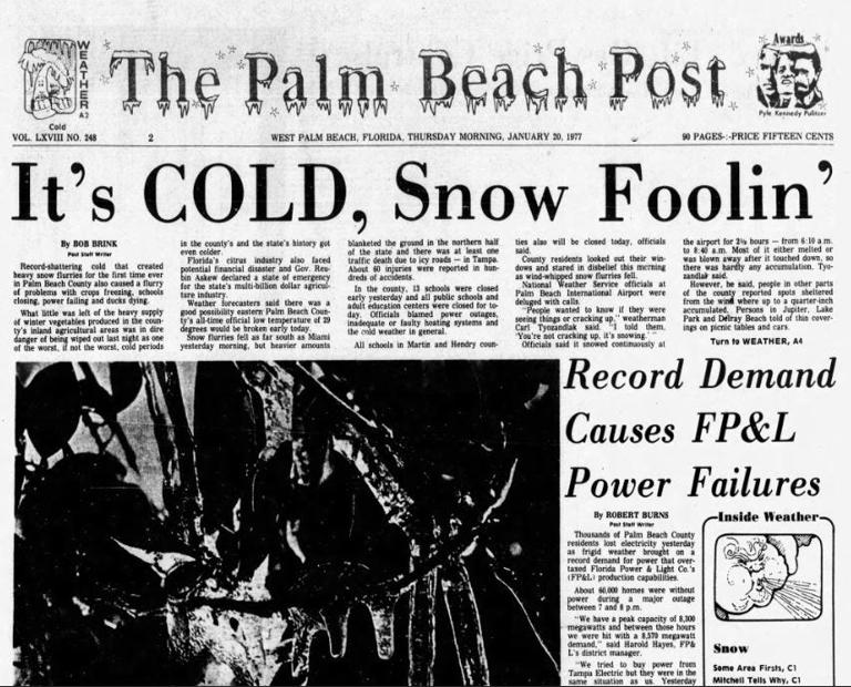 Cold front could bring snow to Florida; how chilly will Palm Beach ...