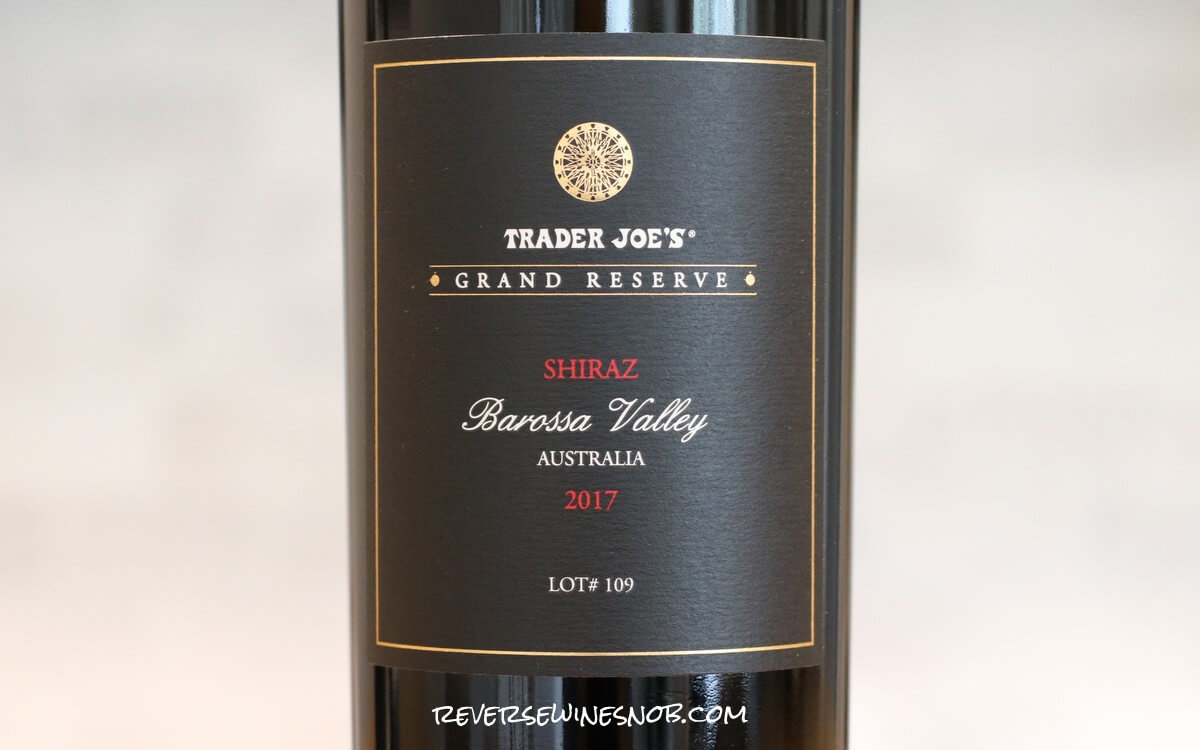 Trader Joe's Grand Reserve Barossa Shiraz Lot 109 Review