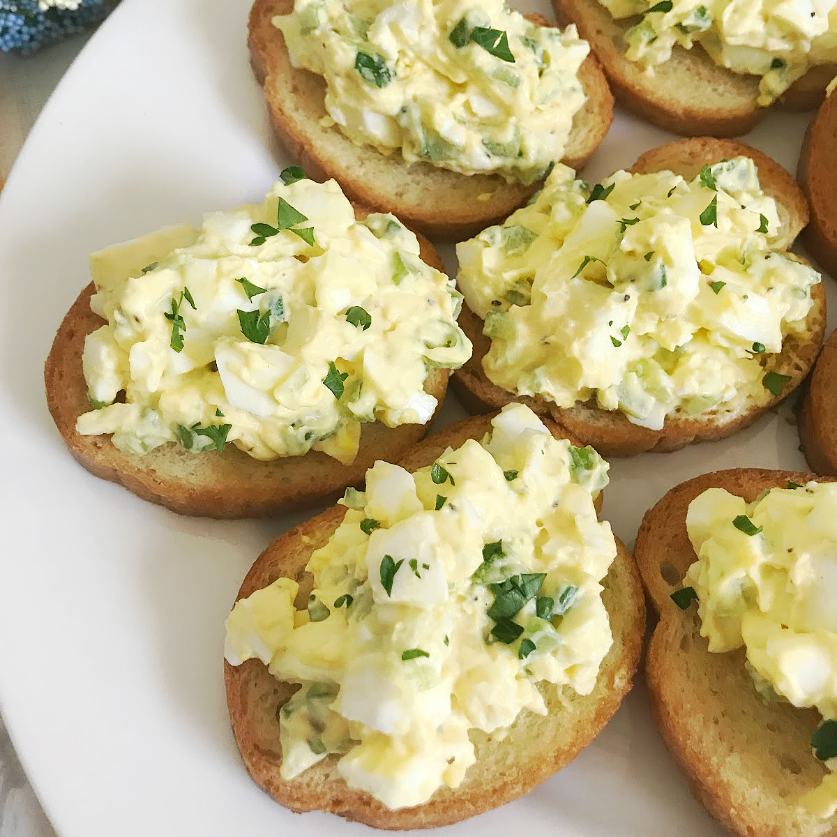 Deviled Egg Crostini