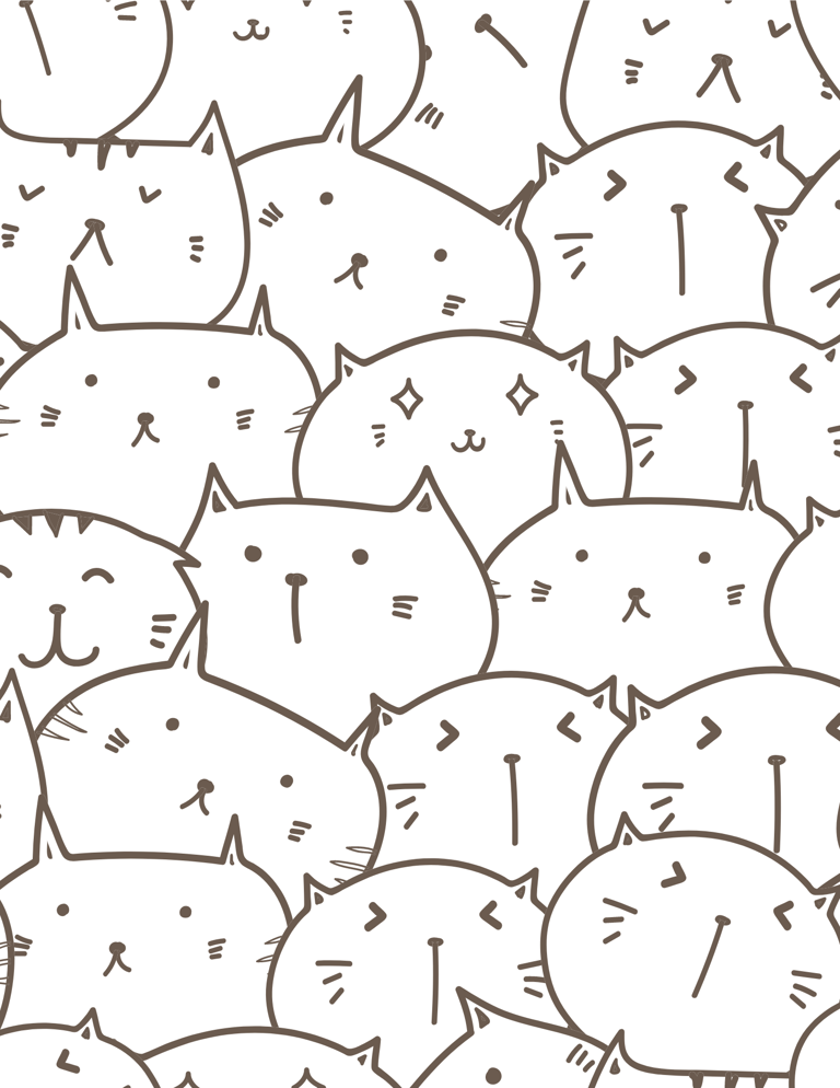 14 cute kawaii cat coloring pages