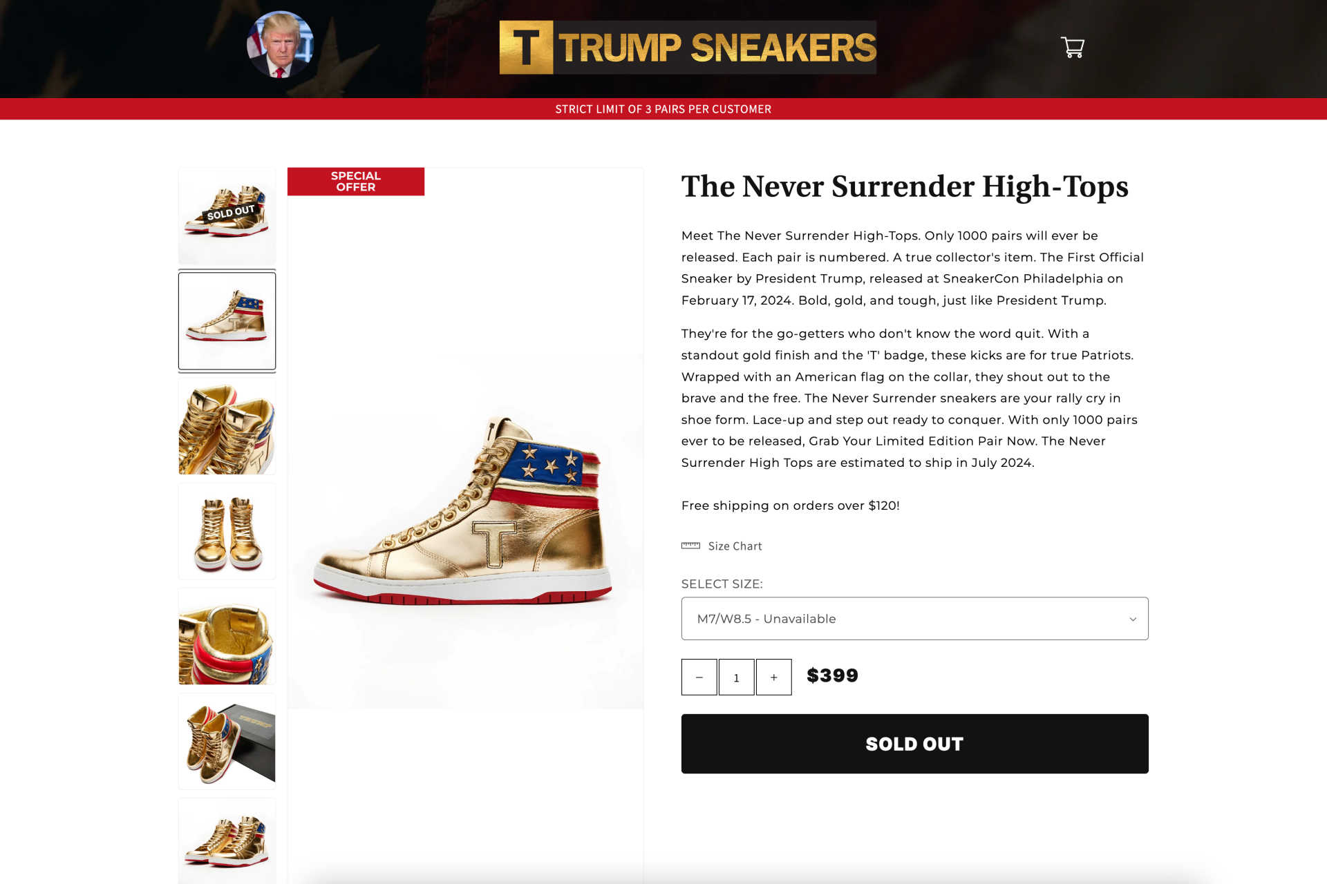 Would you spend $400 on Trump's golden sneakers?