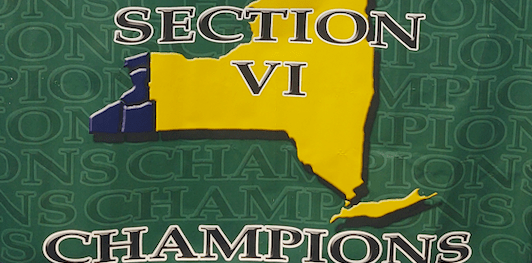 Section VI boys swimming and diving champions competing at state meet