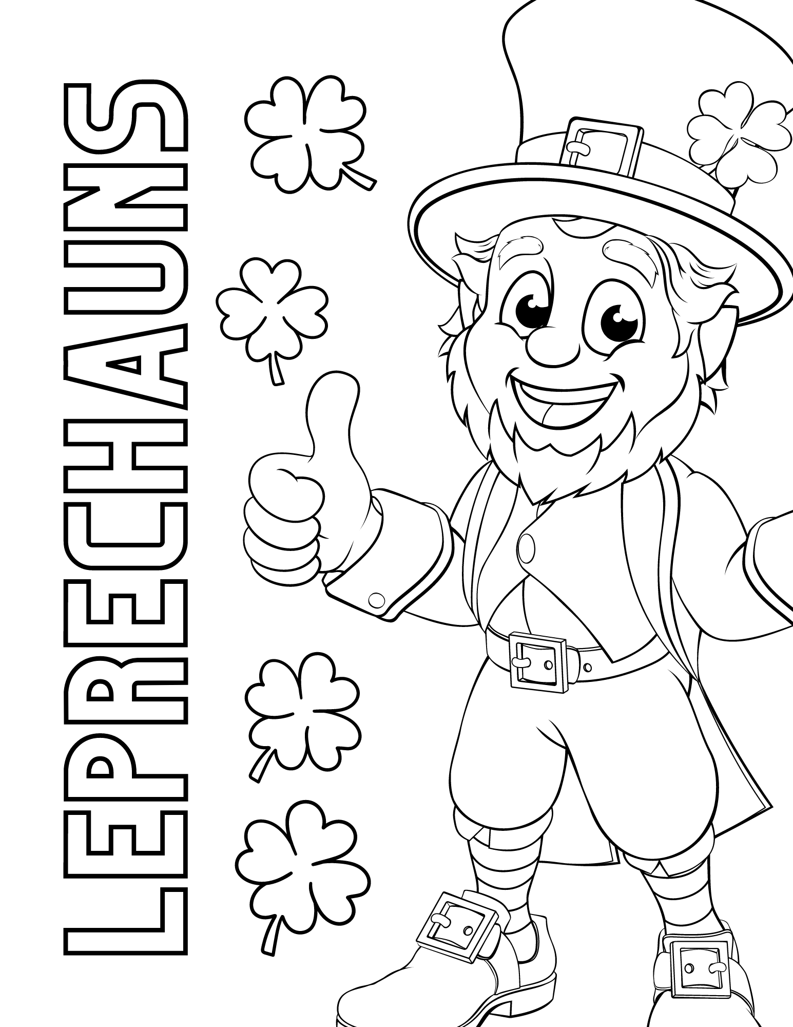 6 Free Printable Leprechaun Coloring Pages
