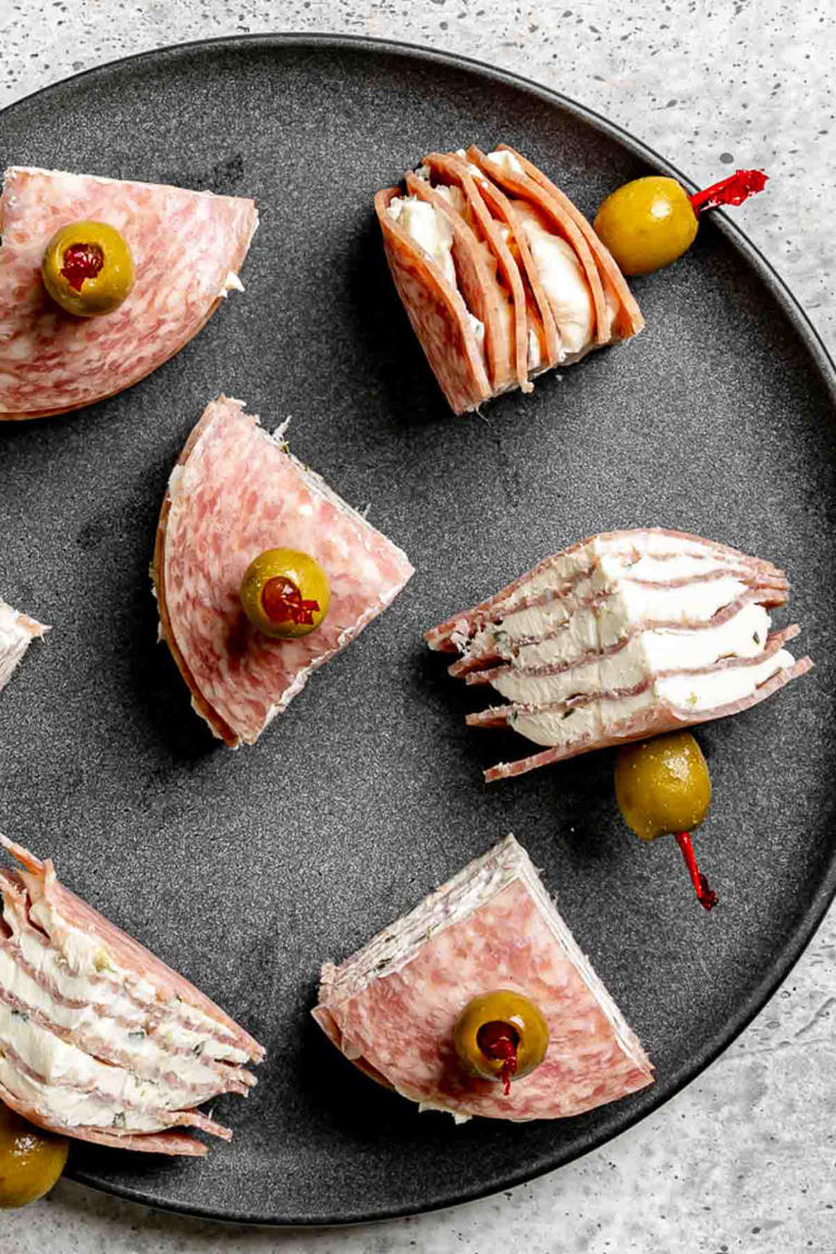 Salami and Cream Cheese Wedges