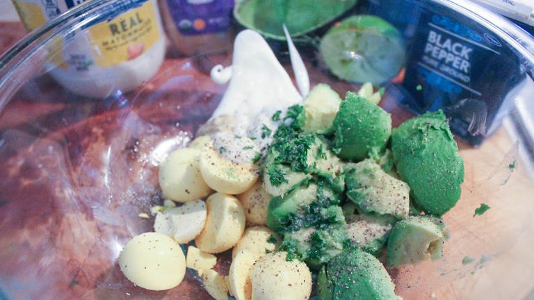 Avocado deviled eggs are a nice twist on the traditional recipe