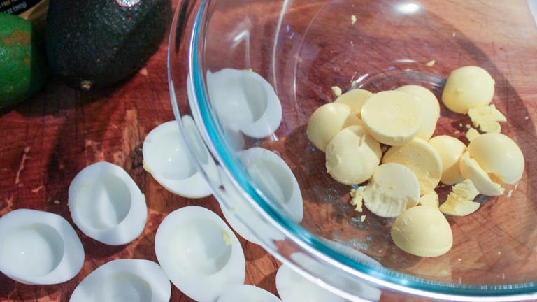 Avocado deviled eggs are a nice twist on the traditional recipe