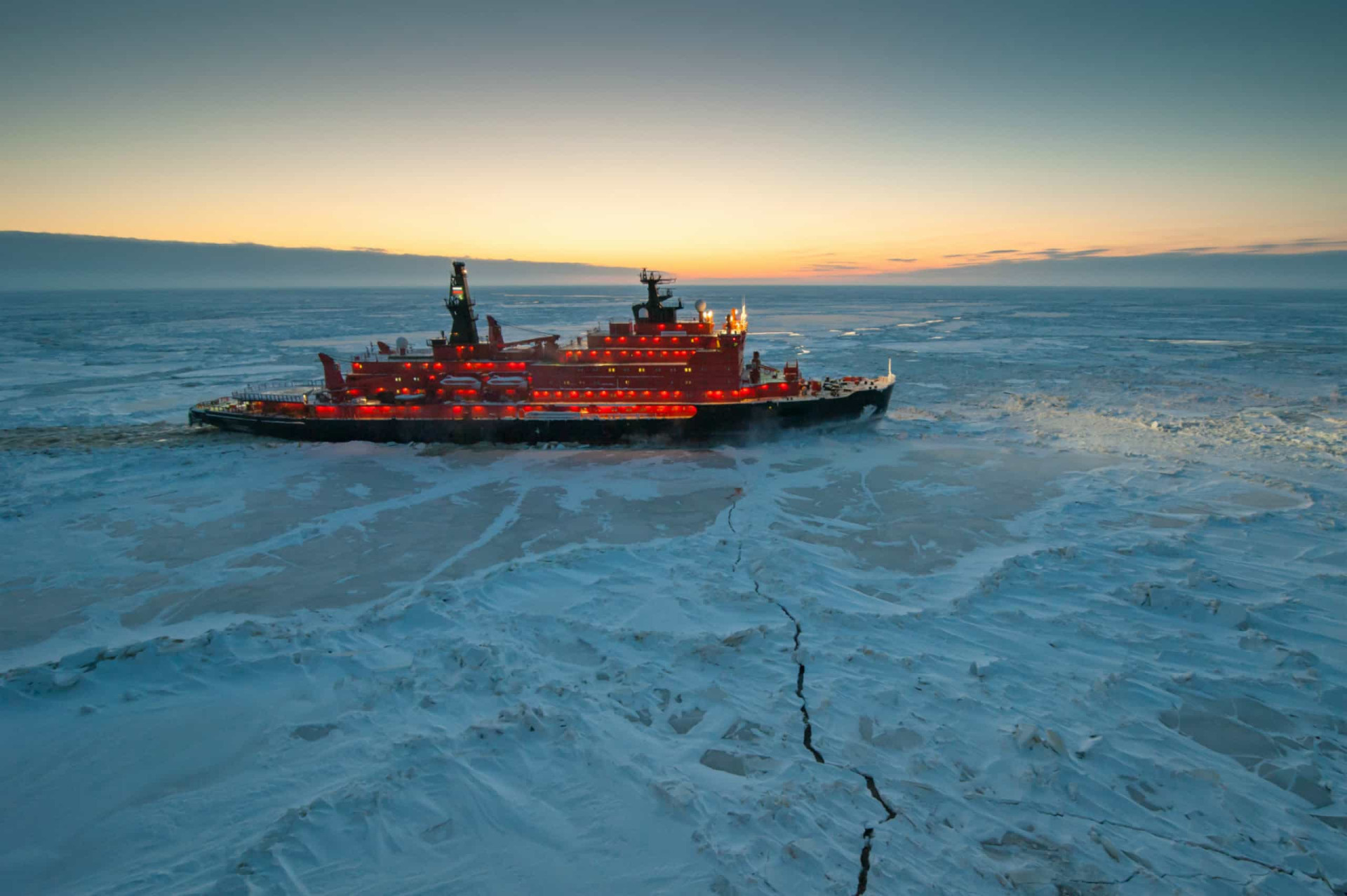 The awesome power of the ice breaker ship