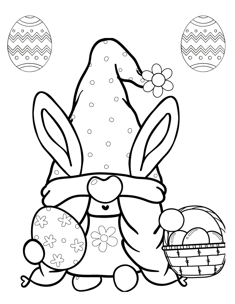 9 Free Easter Gnomes Coloring Pages
