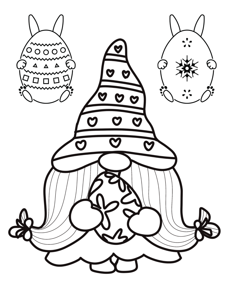 9 Free Easter Gnomes Coloring Pages
