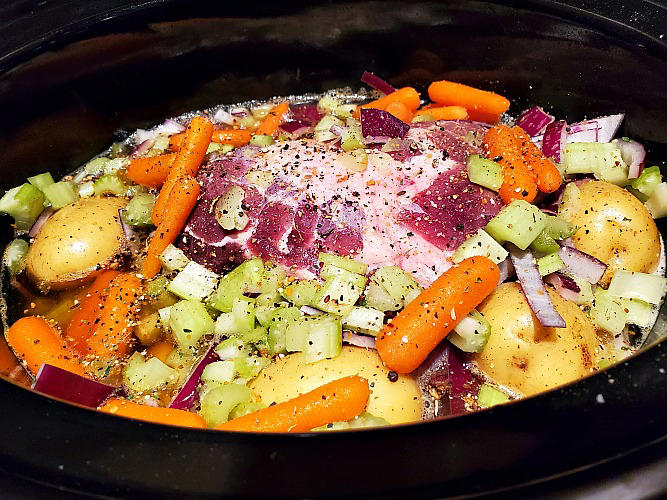 Guinness crock pot pork roast and vegetables recipe!