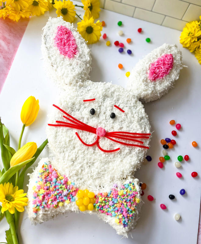 Create a fun 1970s bunny cake for Easter with easy steps and store ...