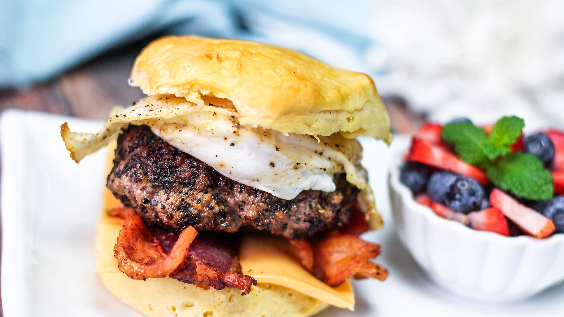 Yum, What A Hearty Burger! Breakfast Burger