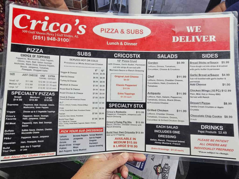 Crico's Pizza & Subs - Gulf Shores