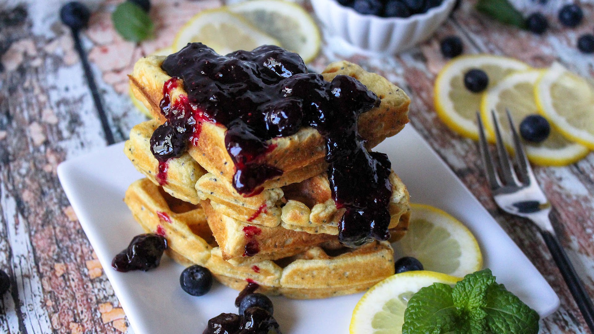 Homemade Waffles Are An Easy Breakfast - Lemon Poppy Seed Waffles With ...