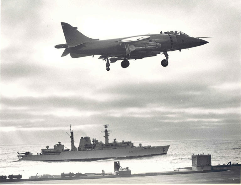 I found glorious pictures of world's oldest aircraft carrier HMS Hermes