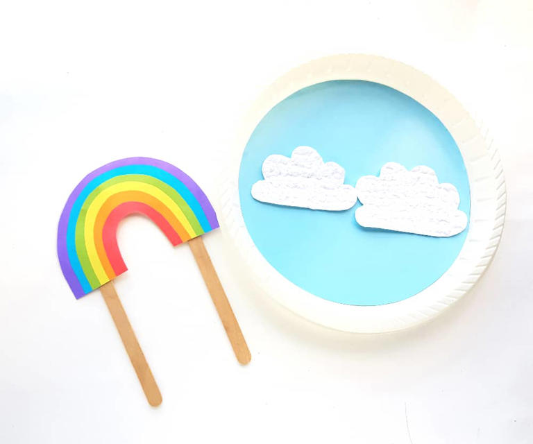 Paper plate rainbow craft