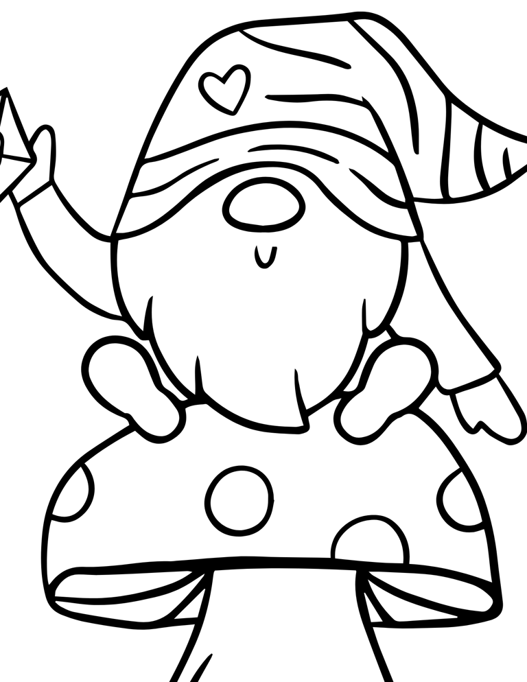 10 Spring Gnomes Coloring Pages