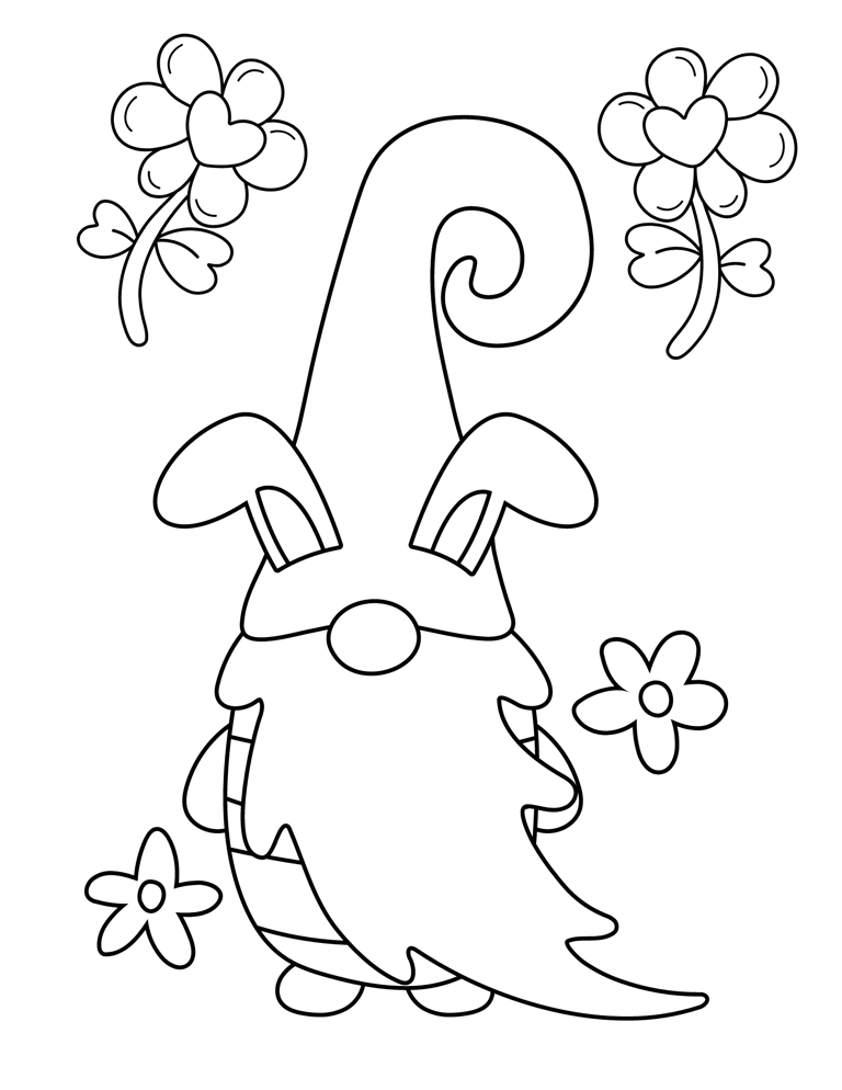 10 Spring Gnomes Coloring Pages