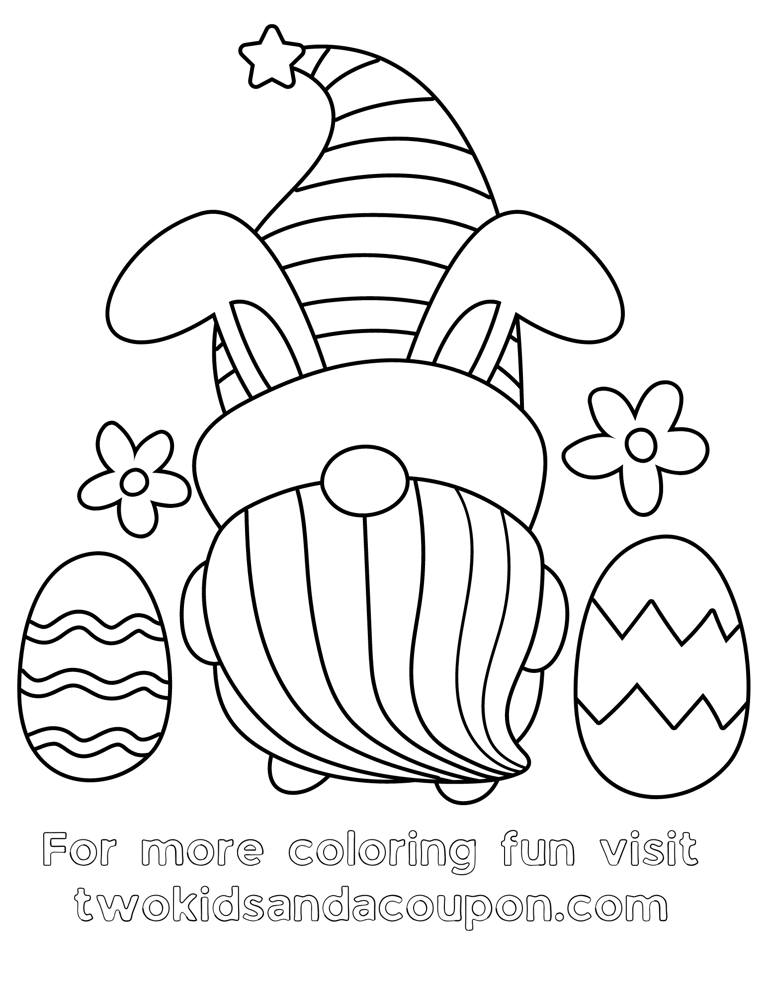 10 Spring Gnomes Coloring Pages