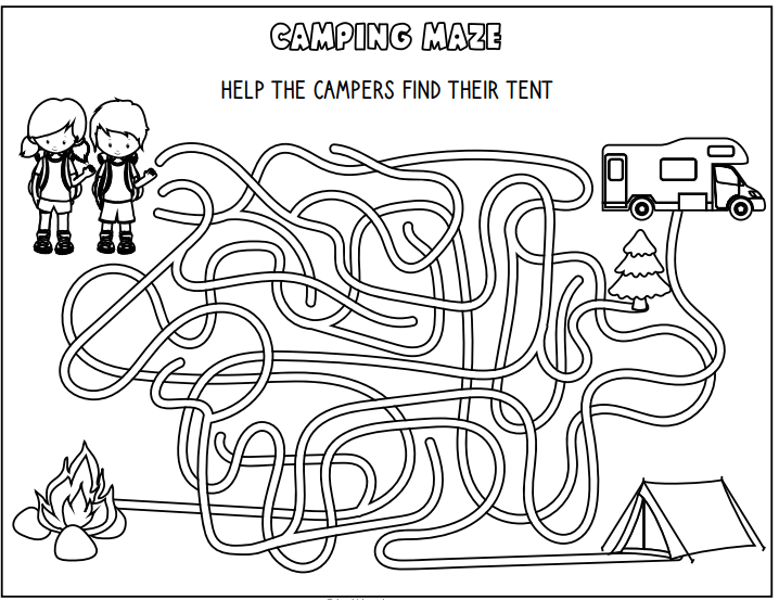7 Camping Coloring Pages and Activities