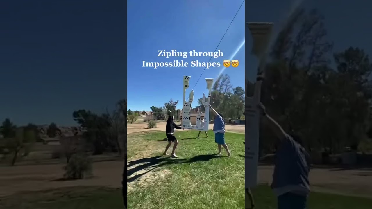 Zip lining through impossible shapes #Shorts