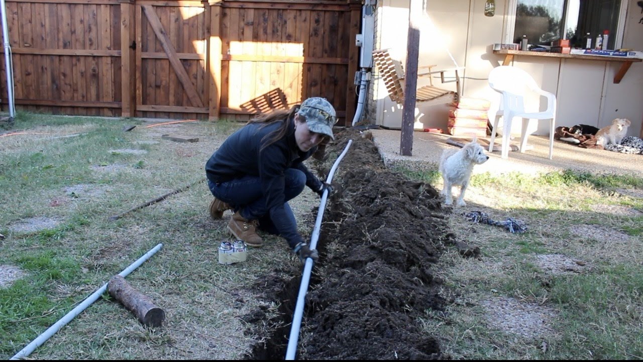 Bury a compressed air line for a cleaner shop layout