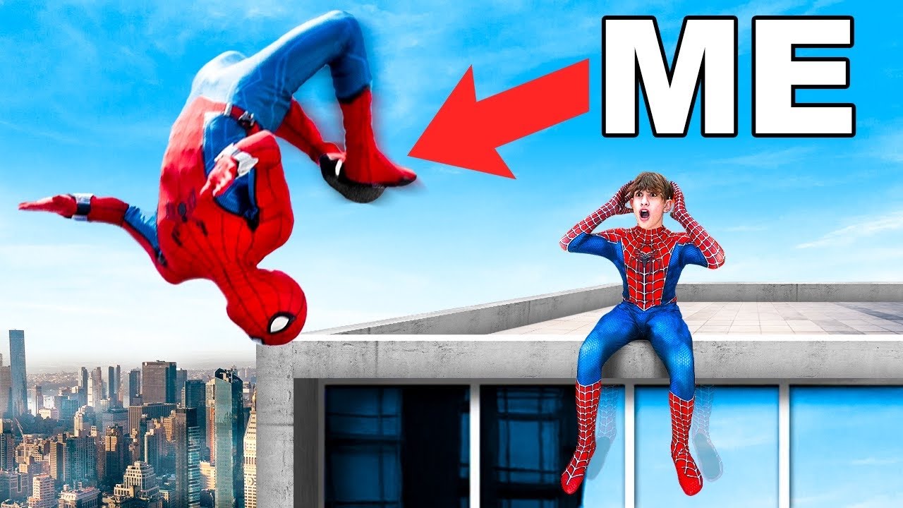 I tried impossible Spiderman stunts! (ft. Nidal Wonder)