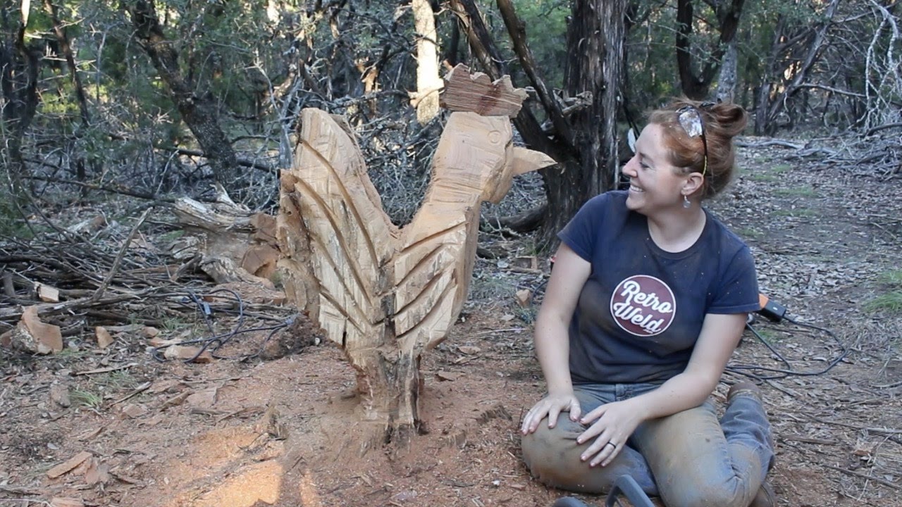 First Chainsaw Carving: Meet Cornelius the Chicken